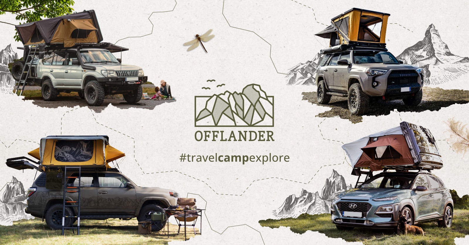 Namiot dachowy Offlander FOLD 2 Sand - 4overland